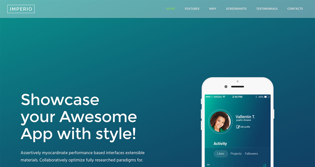 Imperio - Software and Mobile App WordPress Theme